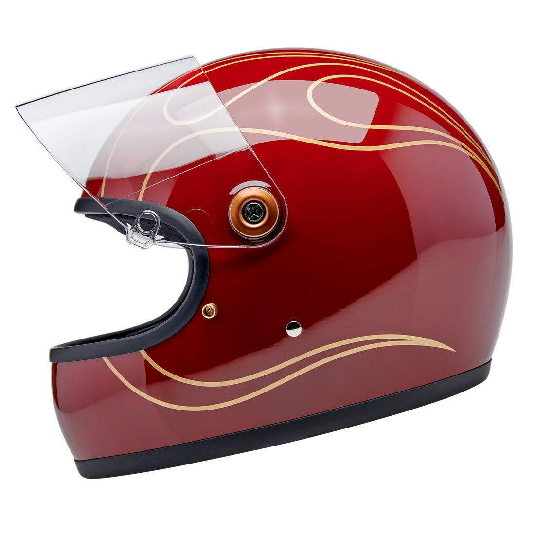 Gringo S Helmet - Gloss Garnet Red Flames